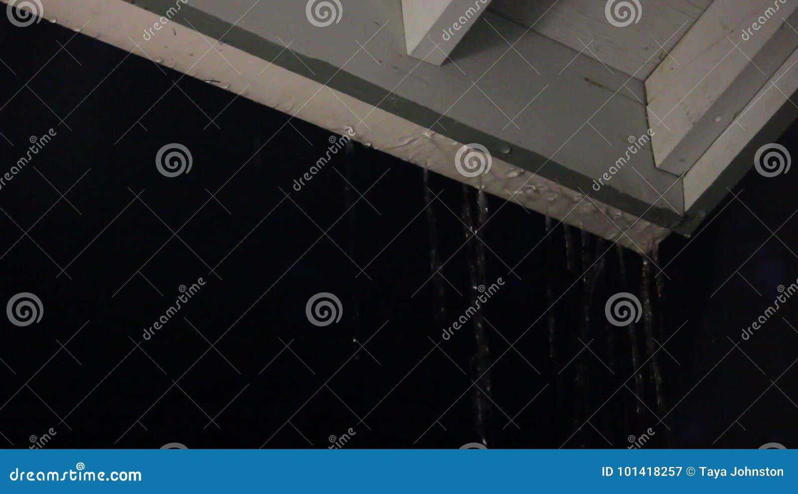 Water Running of the Roof at Night Stock Video - Video of close ...