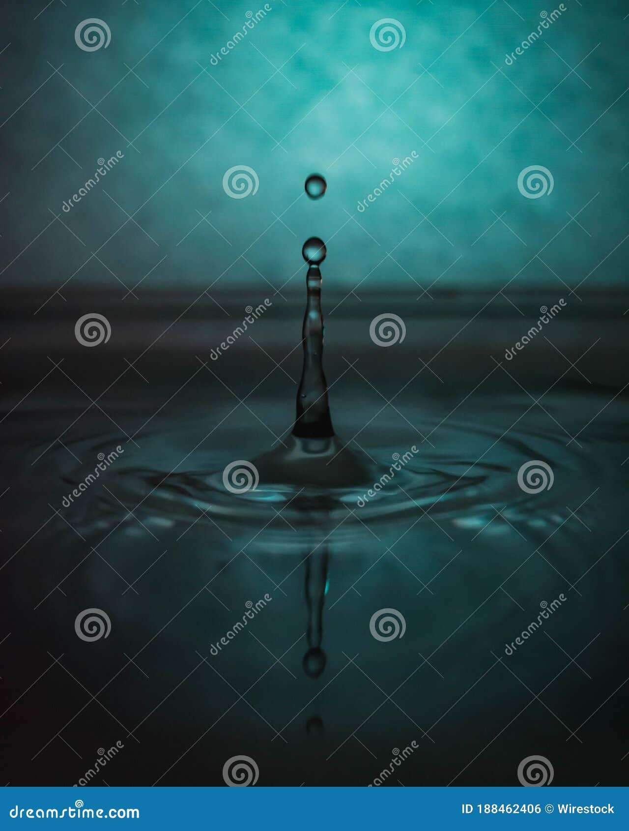 Water Dripping and Splashing with a Blue Effect Stock Photo - Image of ...