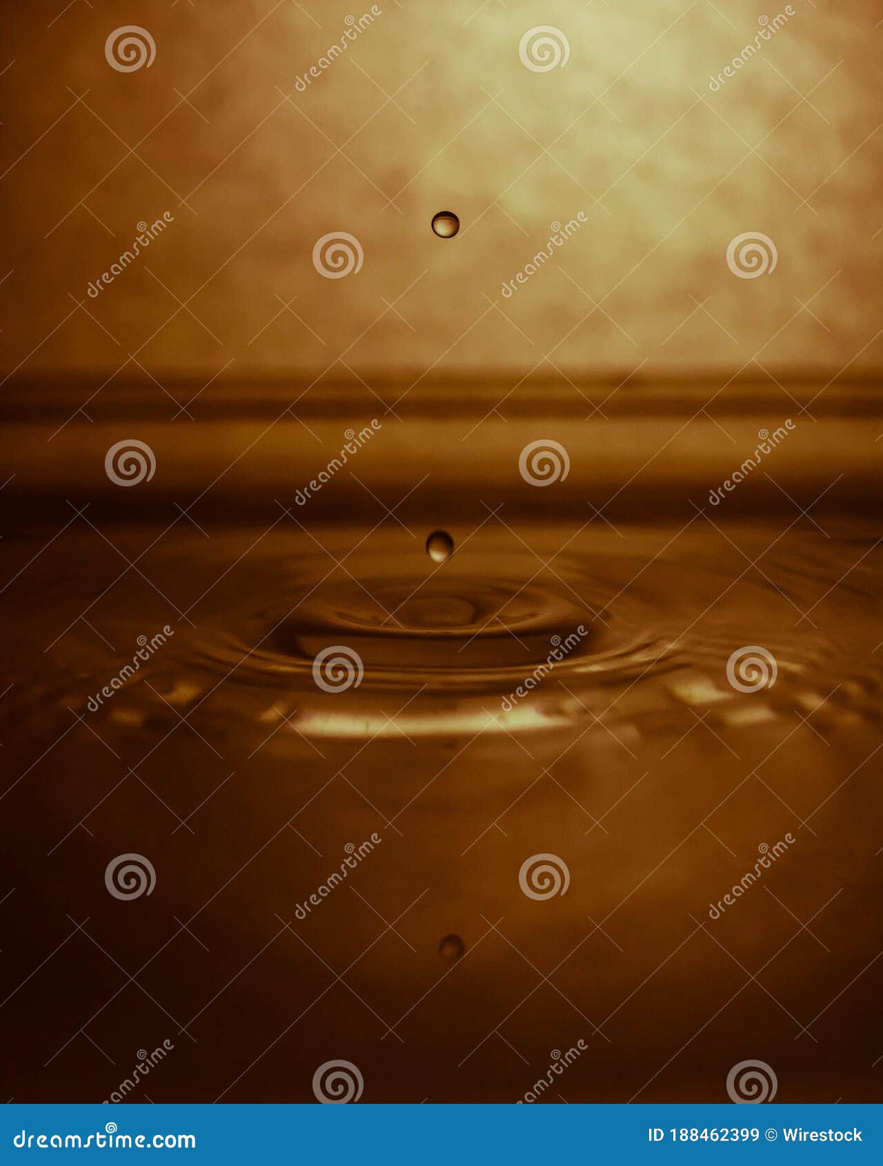 Water Dripping and Splashing with a Yellow Effect Stock Image - Image ...