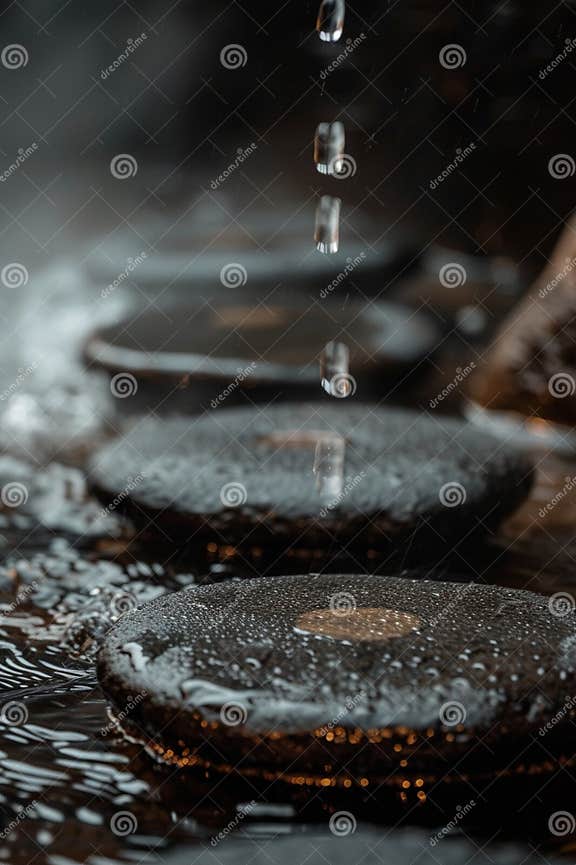 Water Dripping on the Stone Relax Stock Image - Image of concept ...