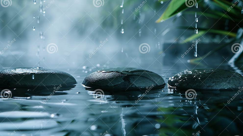 Water Dripping on the Stone Relax Stock Photo - Image of abstract ...