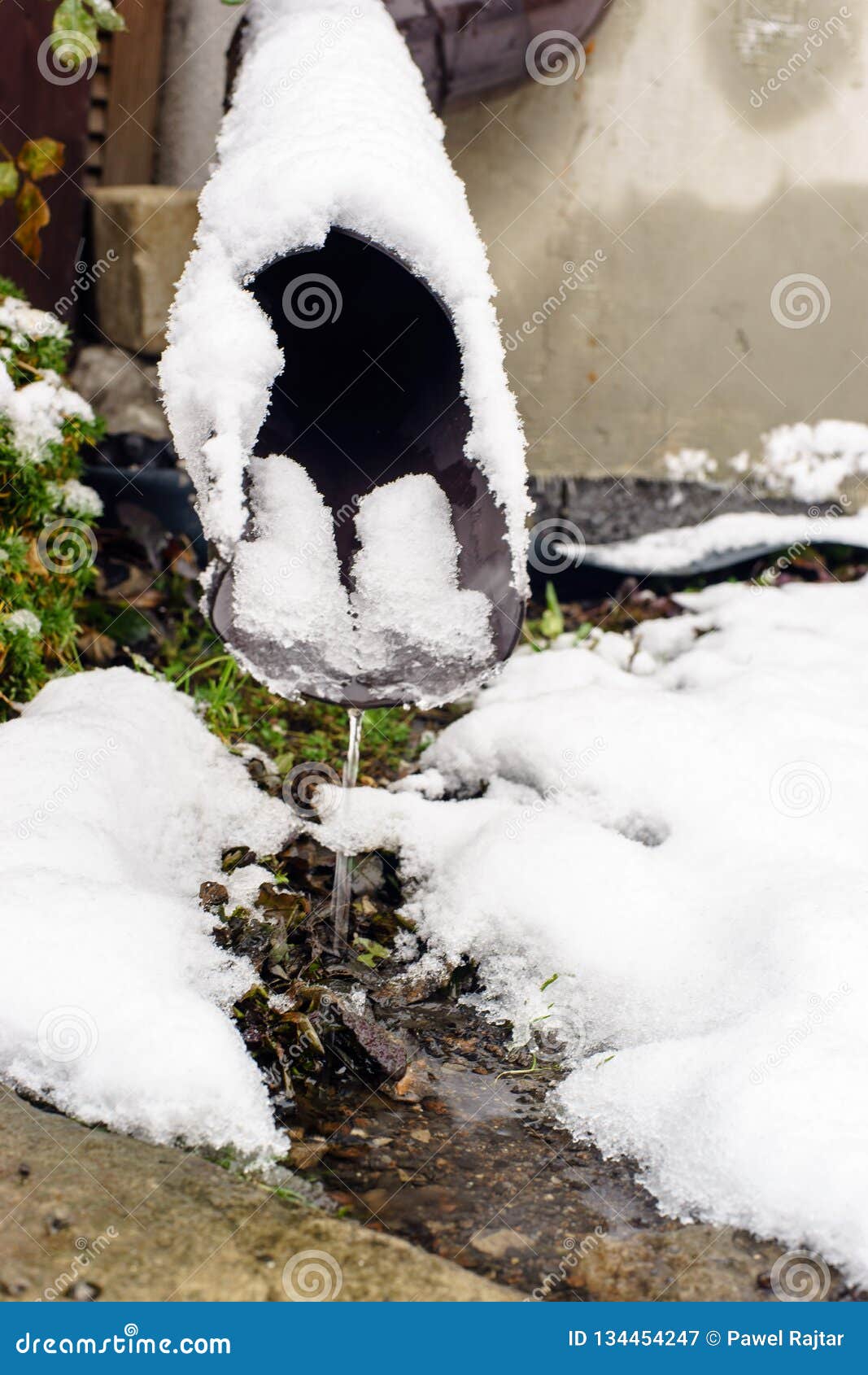 Water Drips from the Gutter, Melting Winter Snow Stock Image - Image of ...