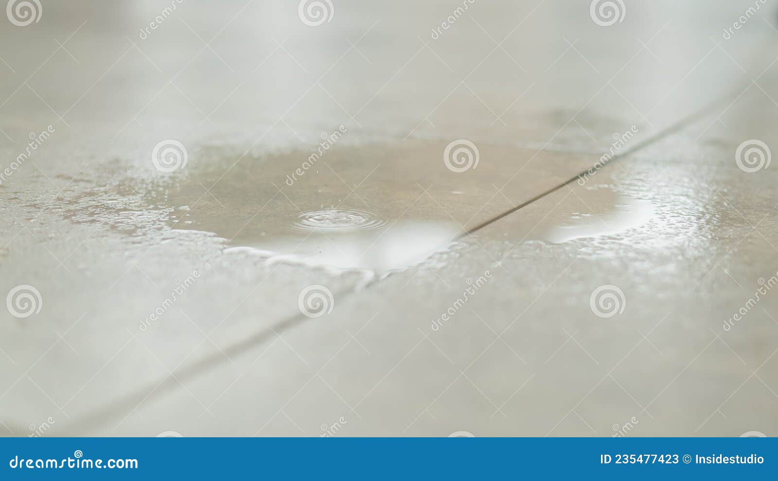 Water Drips Onto the Tiled Floor. Stock Image - Image of waterproof ...