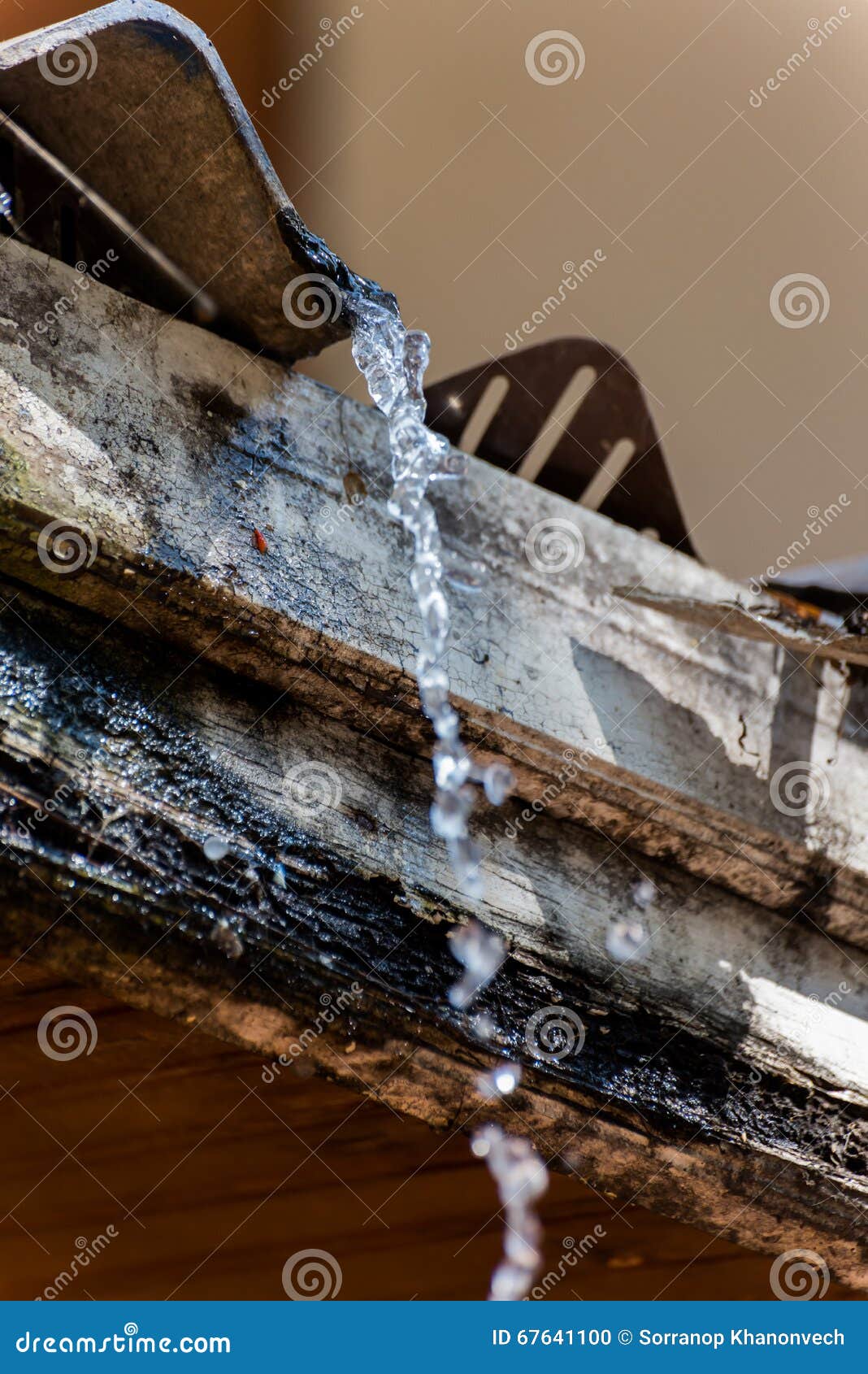 Water drips from the roof. stock photo. Image of weather - 67641100