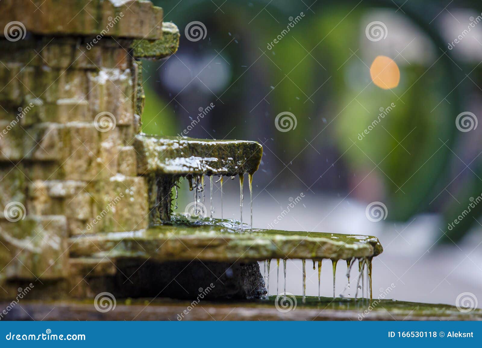 Water Drips from the Stones of the Fountain Stock Photo - Image of ...