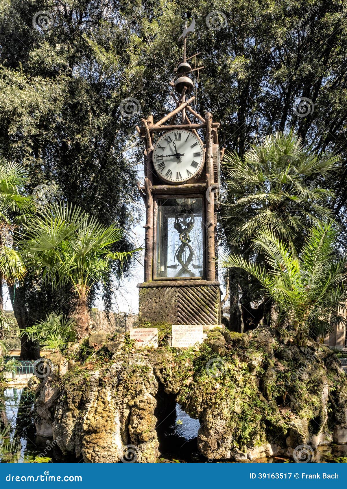 Water Driven Watch in Villa Borghese, Rome Stock Image - Image of water ...