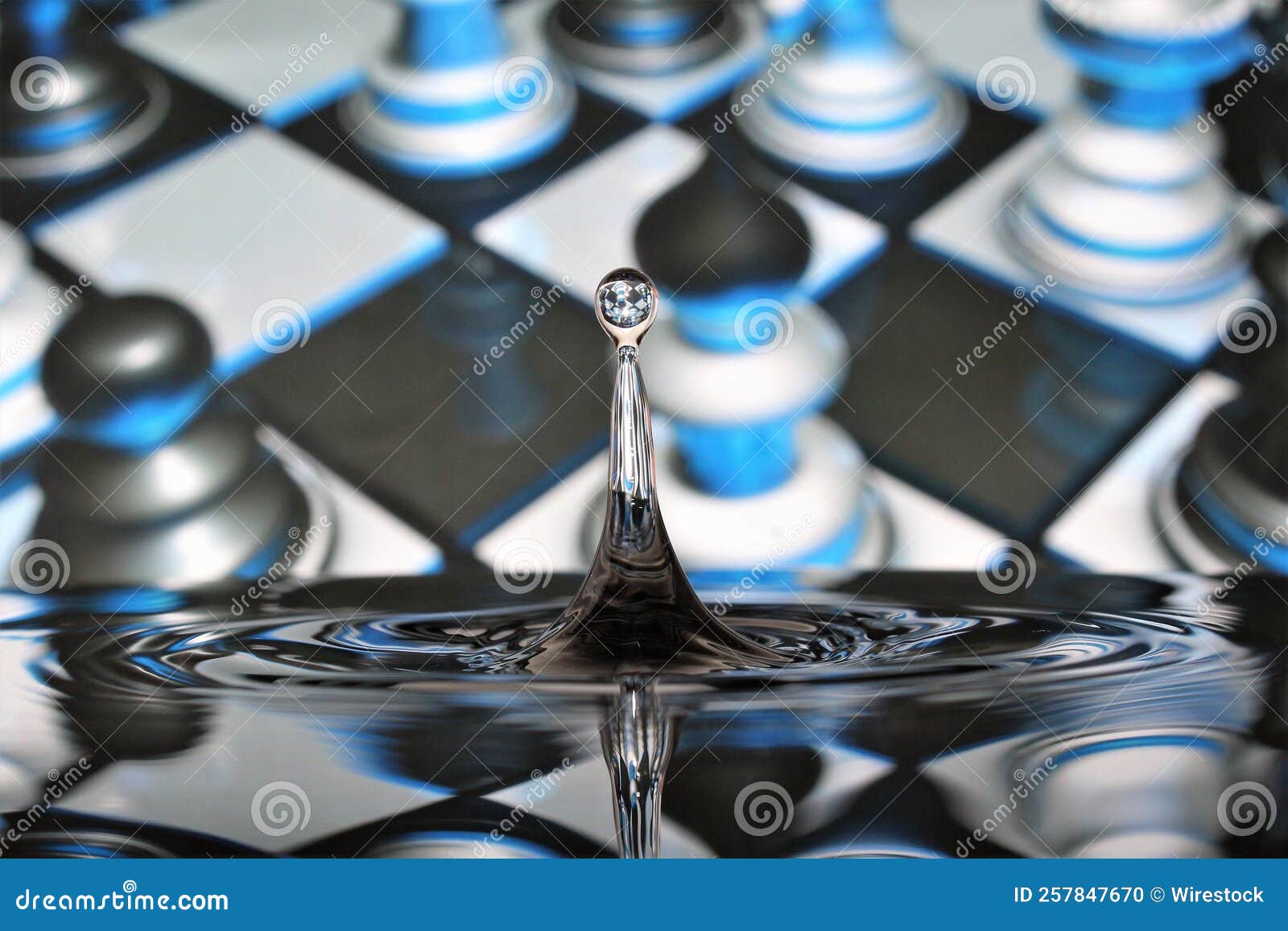 Water Drop Against a Chess Background. Stock Photo - Image of chess ...