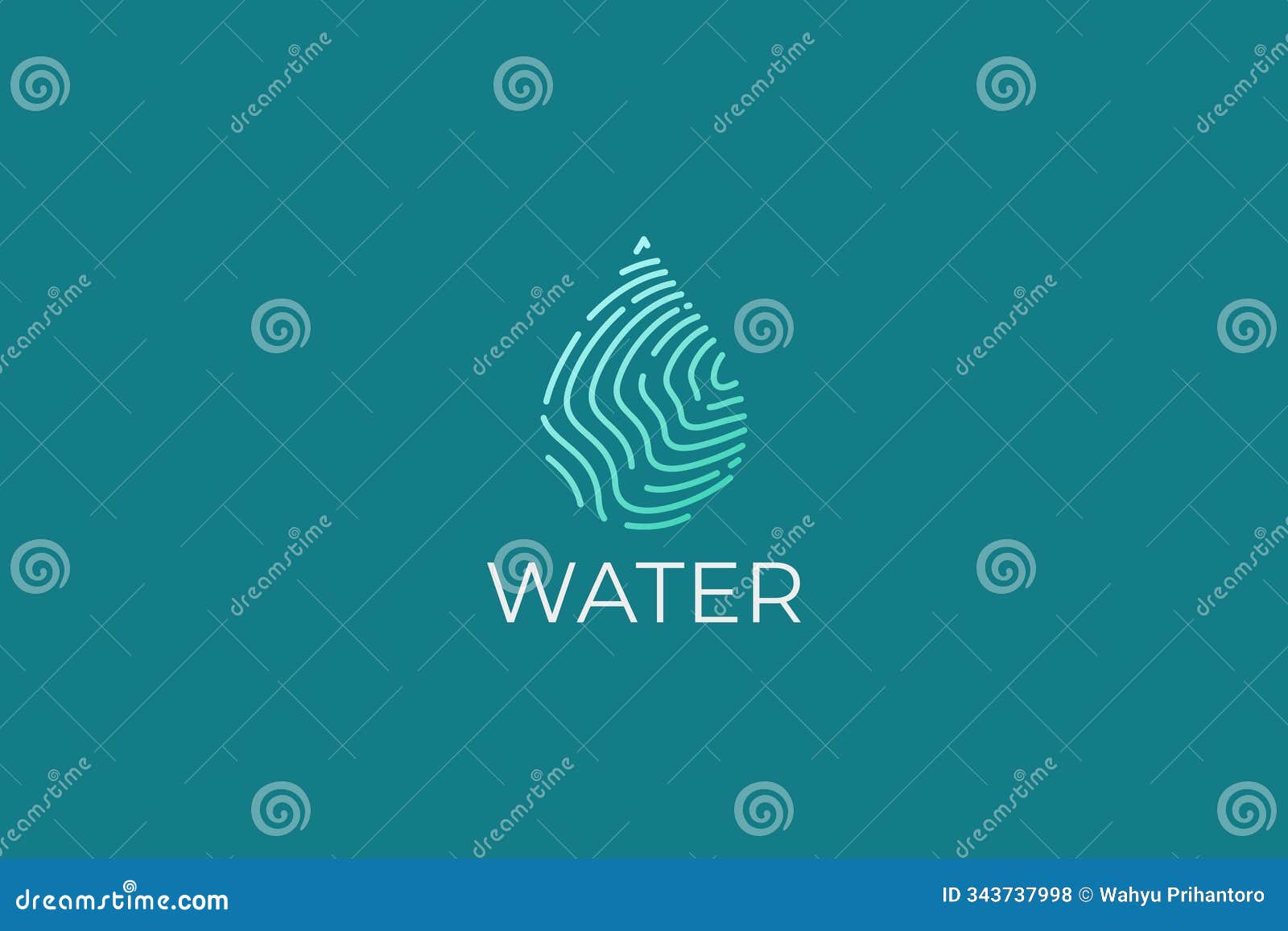 Unique Water Drop Fingerprint Logo Concept for Hydration Pure Fresh ...