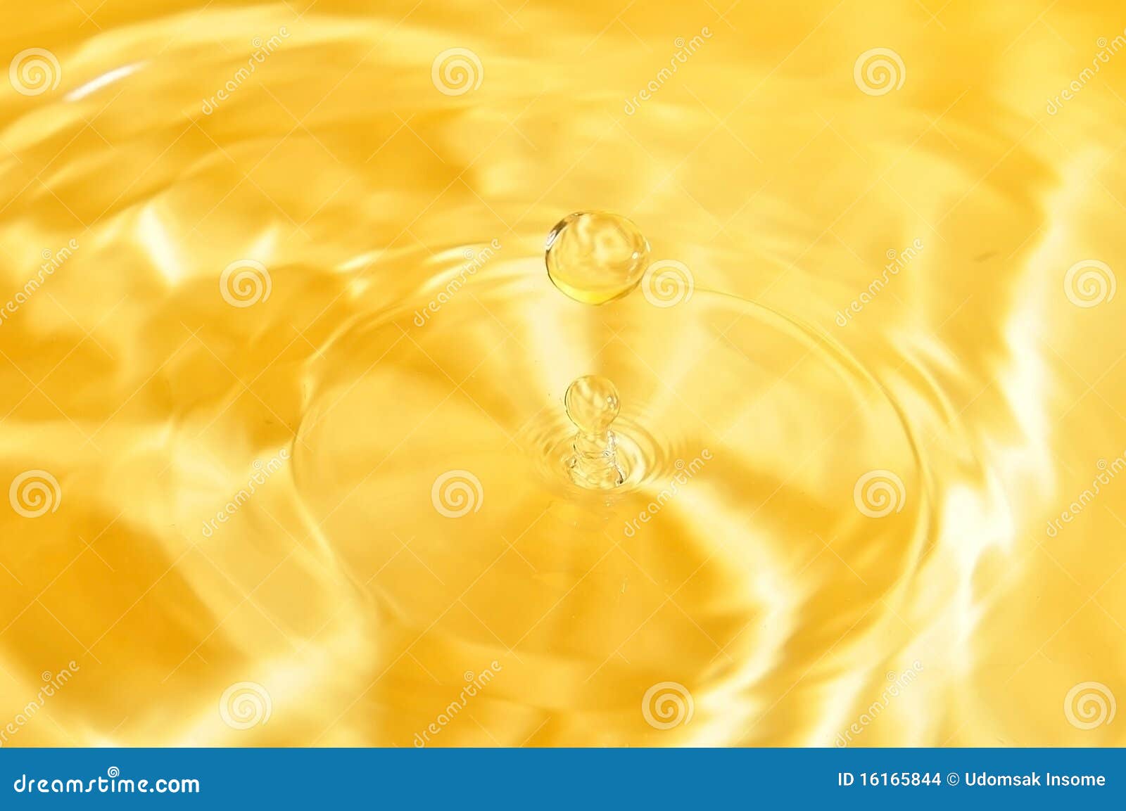 Water Drop As Yellow Color View Stock Photo - Image of nature, bubble ...