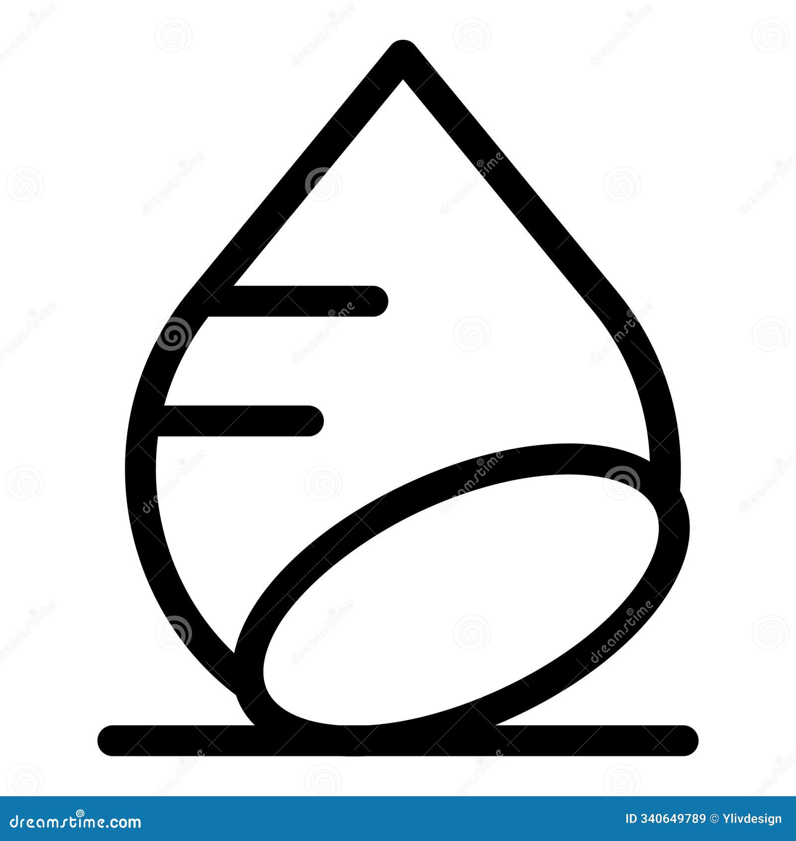 Water Drop Balancing on Solid Base Creating Tension Concept Icon Stock ...