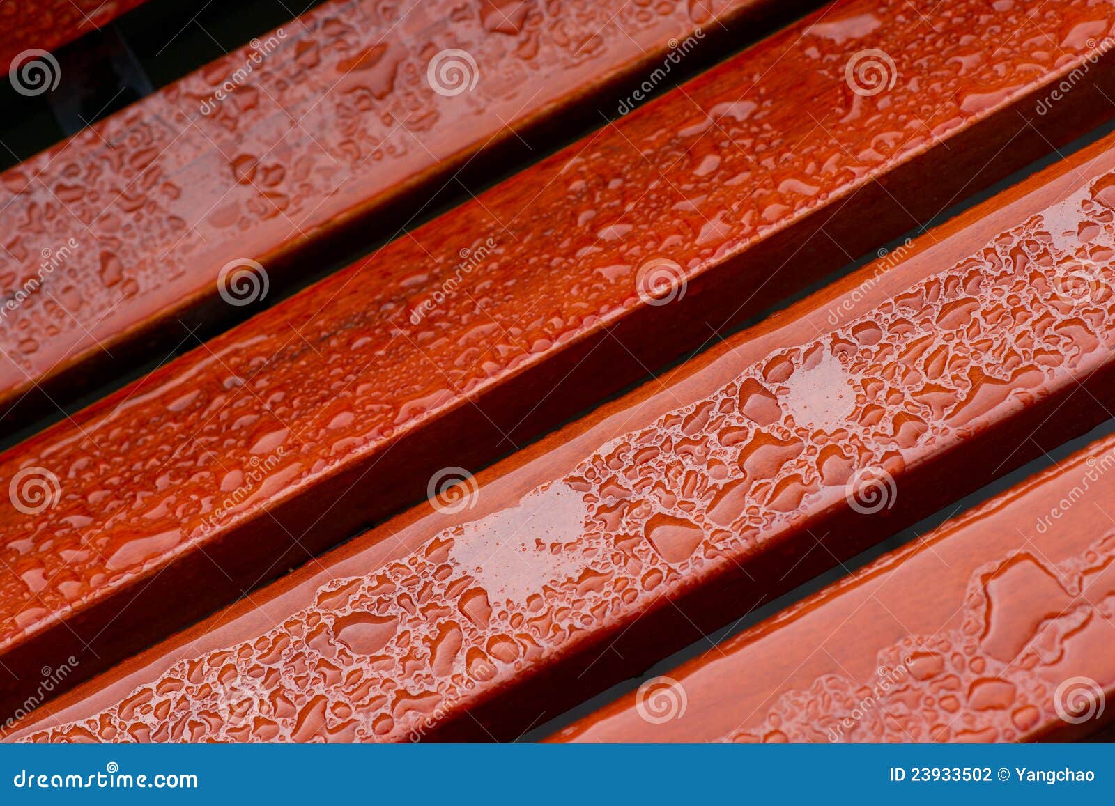 Water Drop on the Bench in Park Stock Photo - Image of material, drop ...