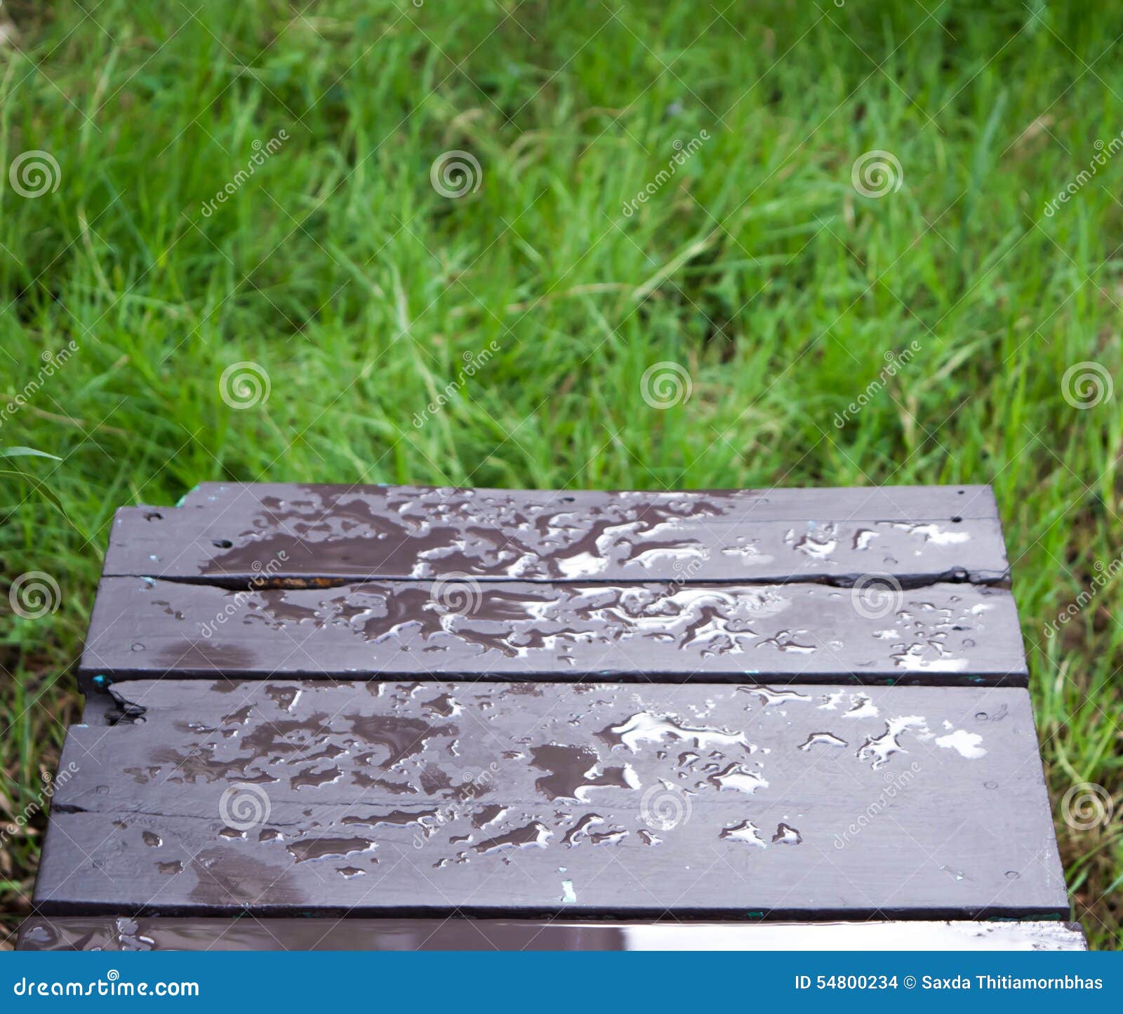Water drop on bench stock photo. Image of brown, background - 54800234
