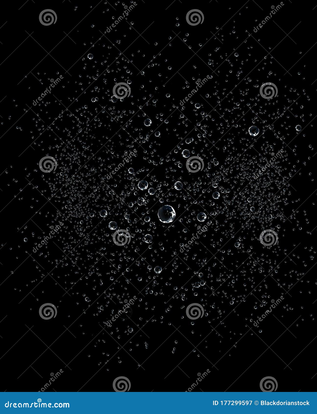 Water Drop on Black Background Stock Illustration - Illustration of ...