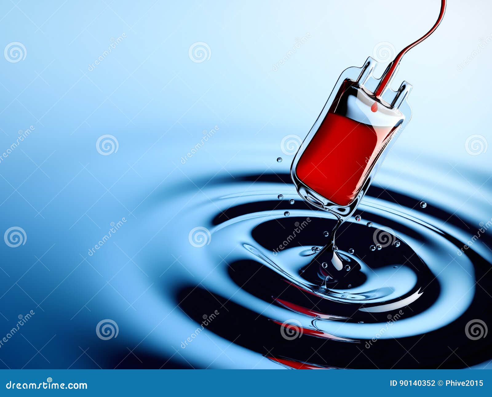 Water Drop Blending into a Blood Bag Stock Illustration - Illustration ...