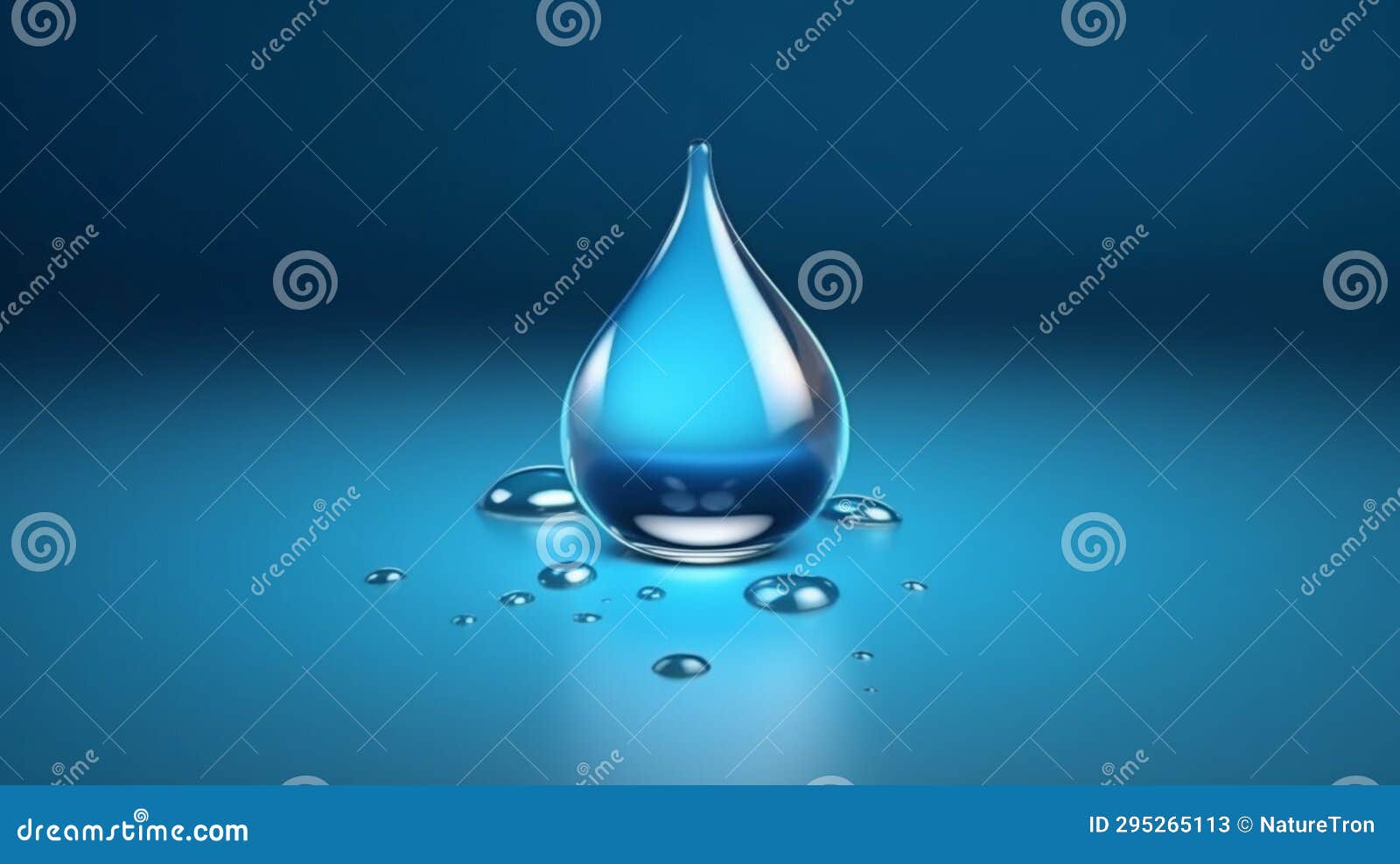 Water Drop on Blue Drop Drop of Water Stock Illustration - Illustration ...