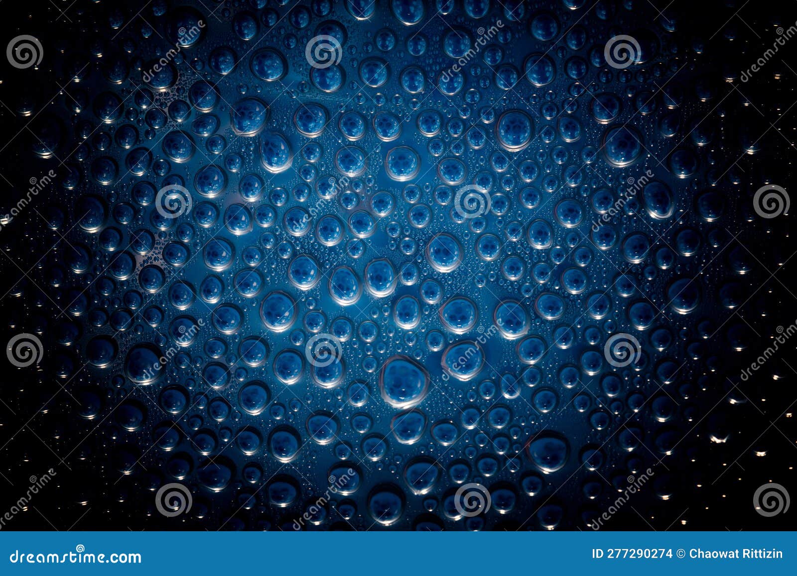 Water Drop on Blue Background Stock Photo - Image of relax, macro ...