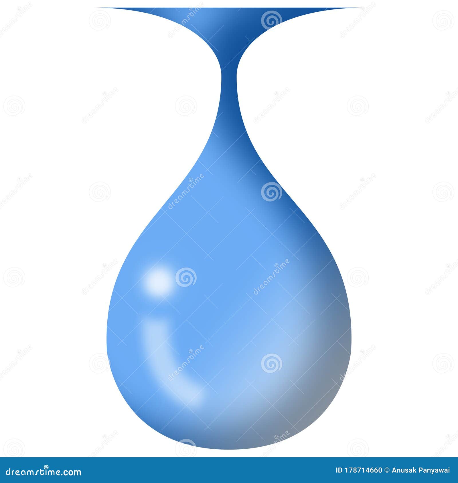 Water Drop Blue Color Isolated on White. Stock Illustration ...