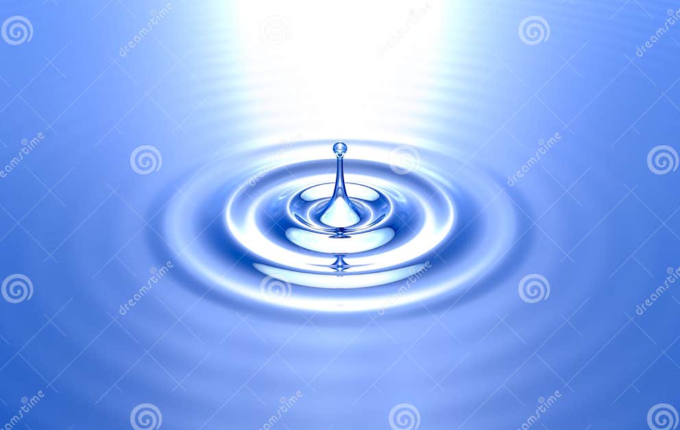 Pure Water Drop Ripples Blue Background Stock Image - Image of abstract ...
