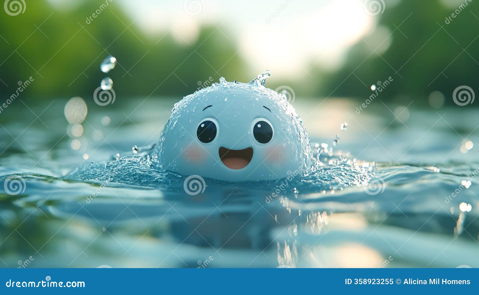 Water Drop Cartoon Animation. Water, Environment and Ecology Concept ...
