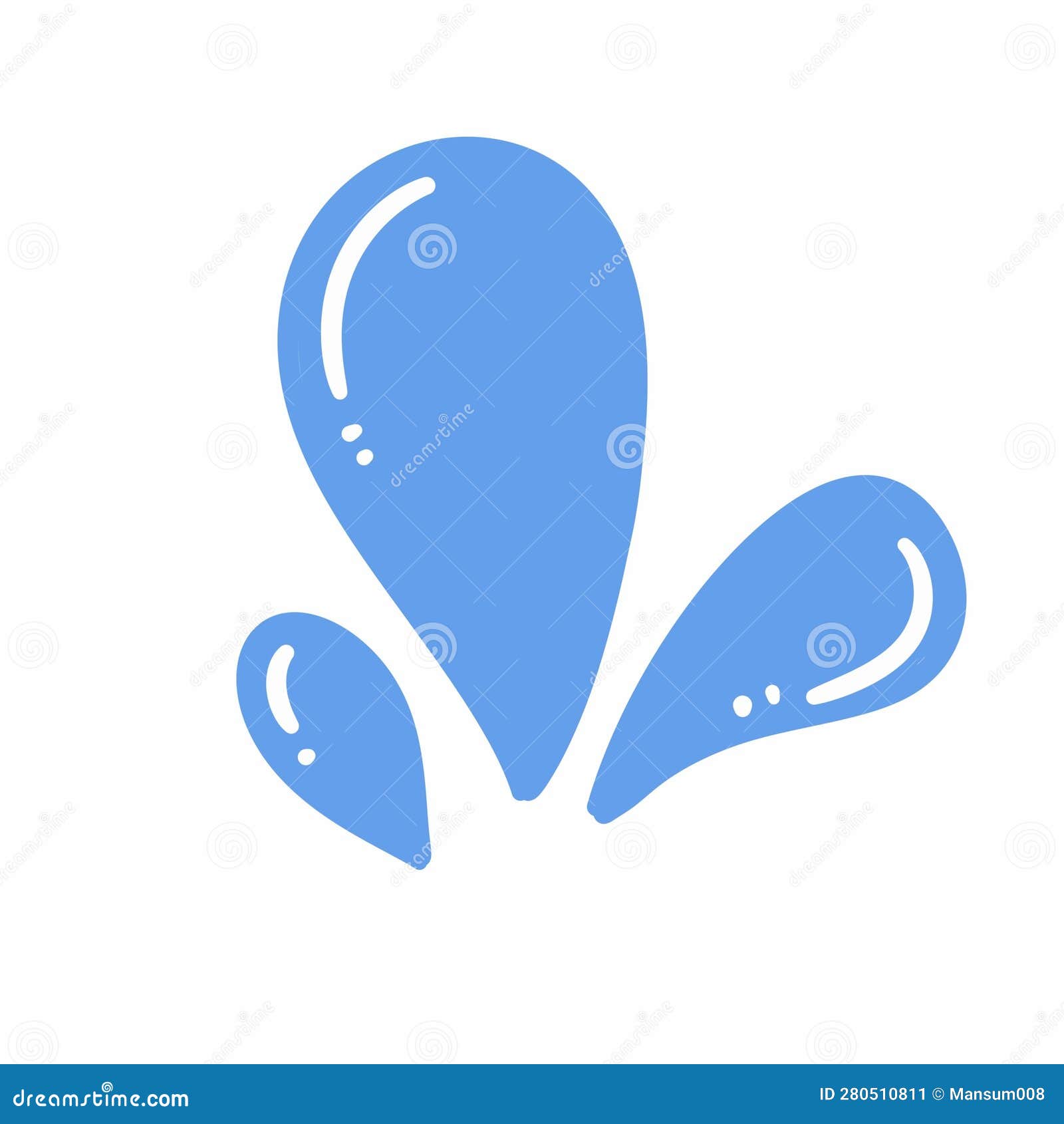 Water Drop Cartoon on White Background Stock Illustration ...