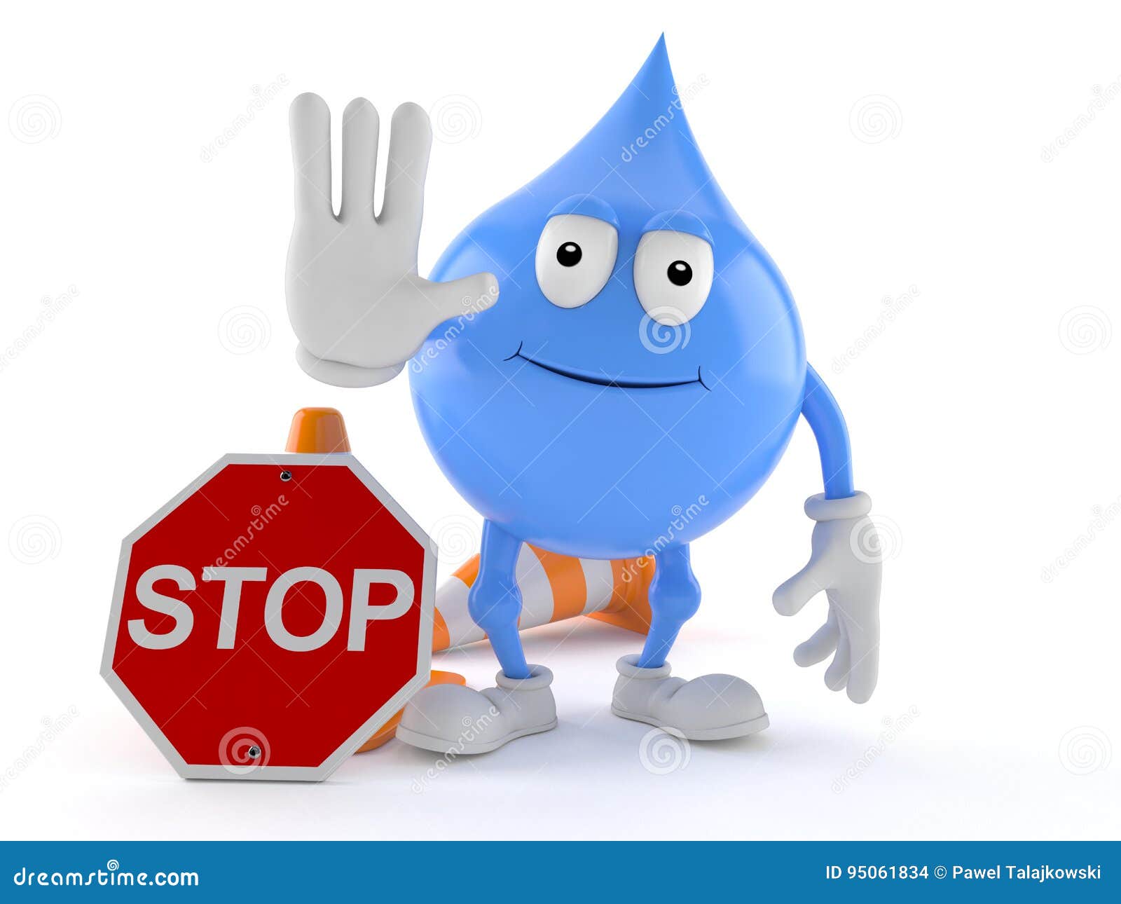 Water Drop Character Making Stop Gesture Stock Illustration ...