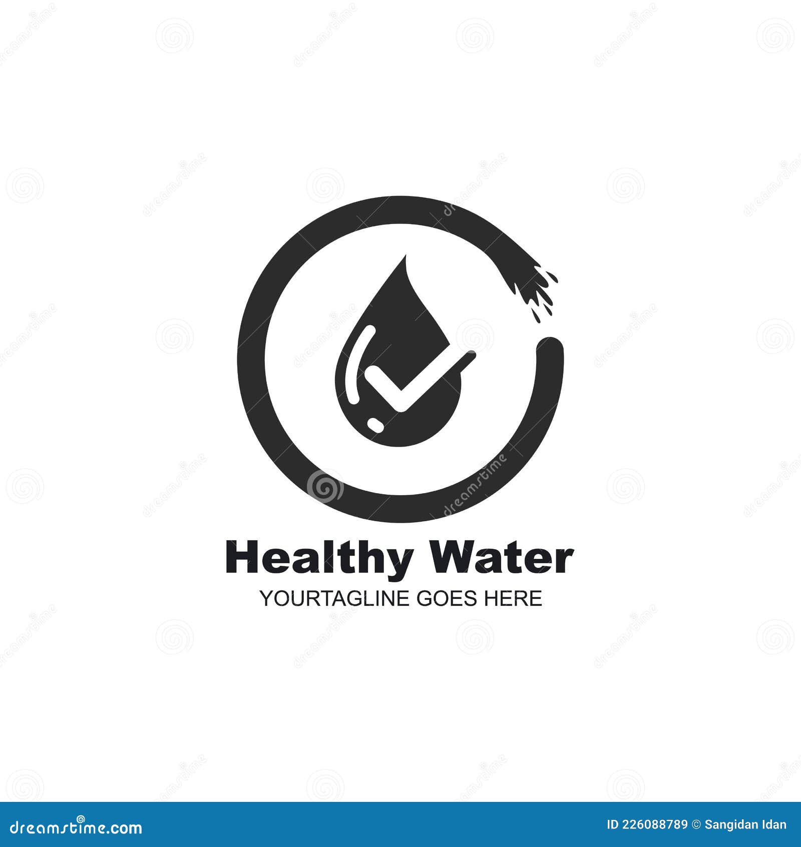 Water Drop Check Mark Icon Vector Illustration Design Template Stock ...