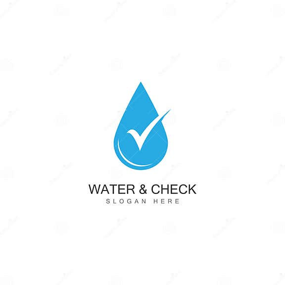 Water Drop Check Mark Icon Vector Illustration Design Template Web ...