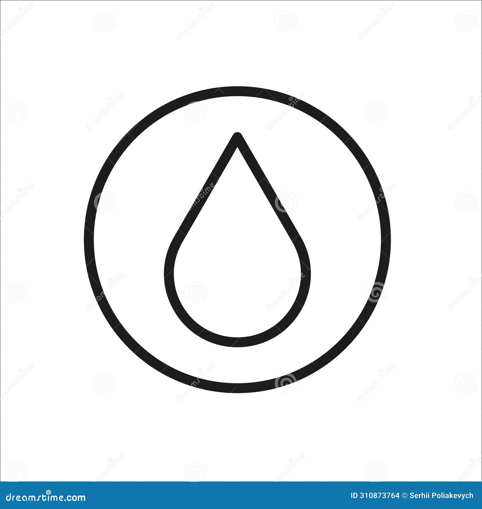 Water Drop in Circle. Liquid Purity Symbol. Clean Hydration Nature ...