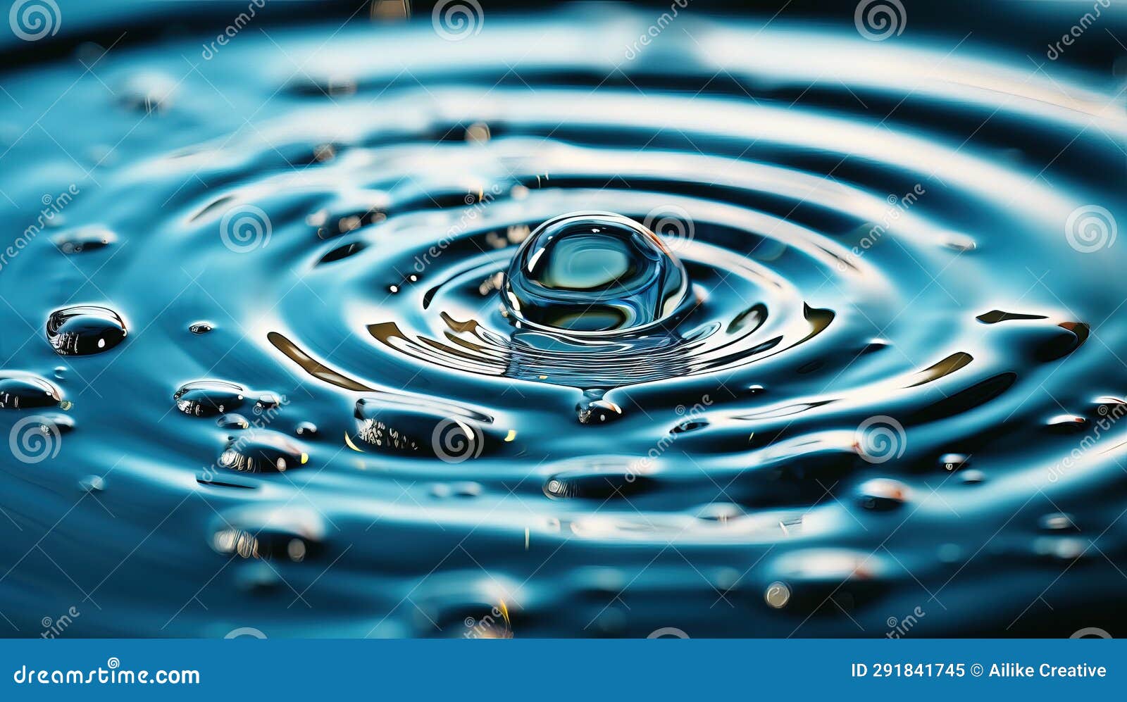 Water Drop Close-up Macro Photography with Waves and Ripples Stock ...