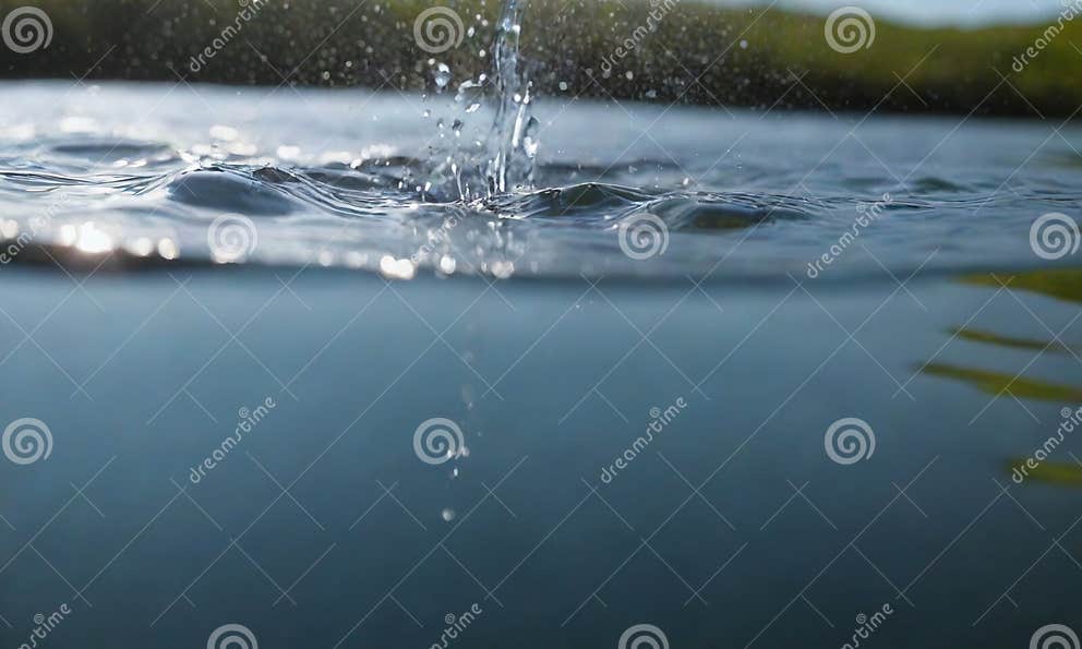 Water Drop Close Up. Splash Effect after Collision a Falling Drops with ...