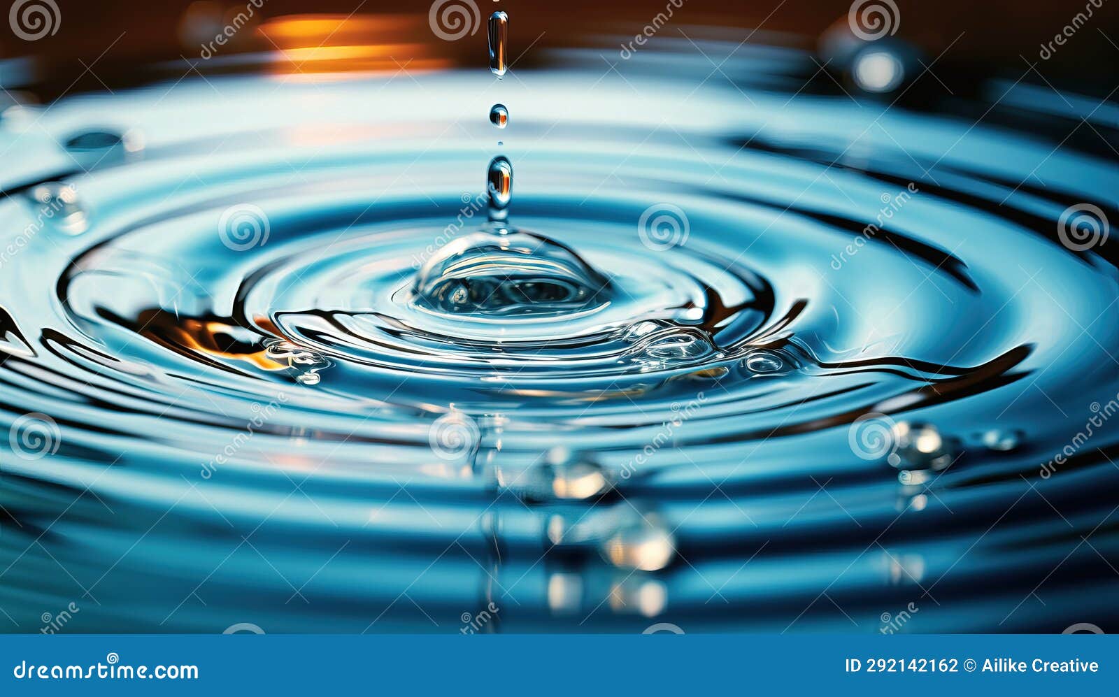 Water Drop Close-up. Splash on the Surface of the Water Stock ...