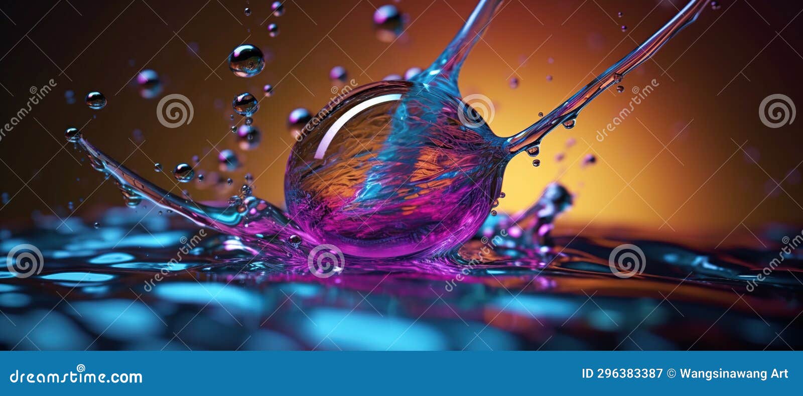 Water Drop Collision with Another One. Abstract Background Stock Image ...