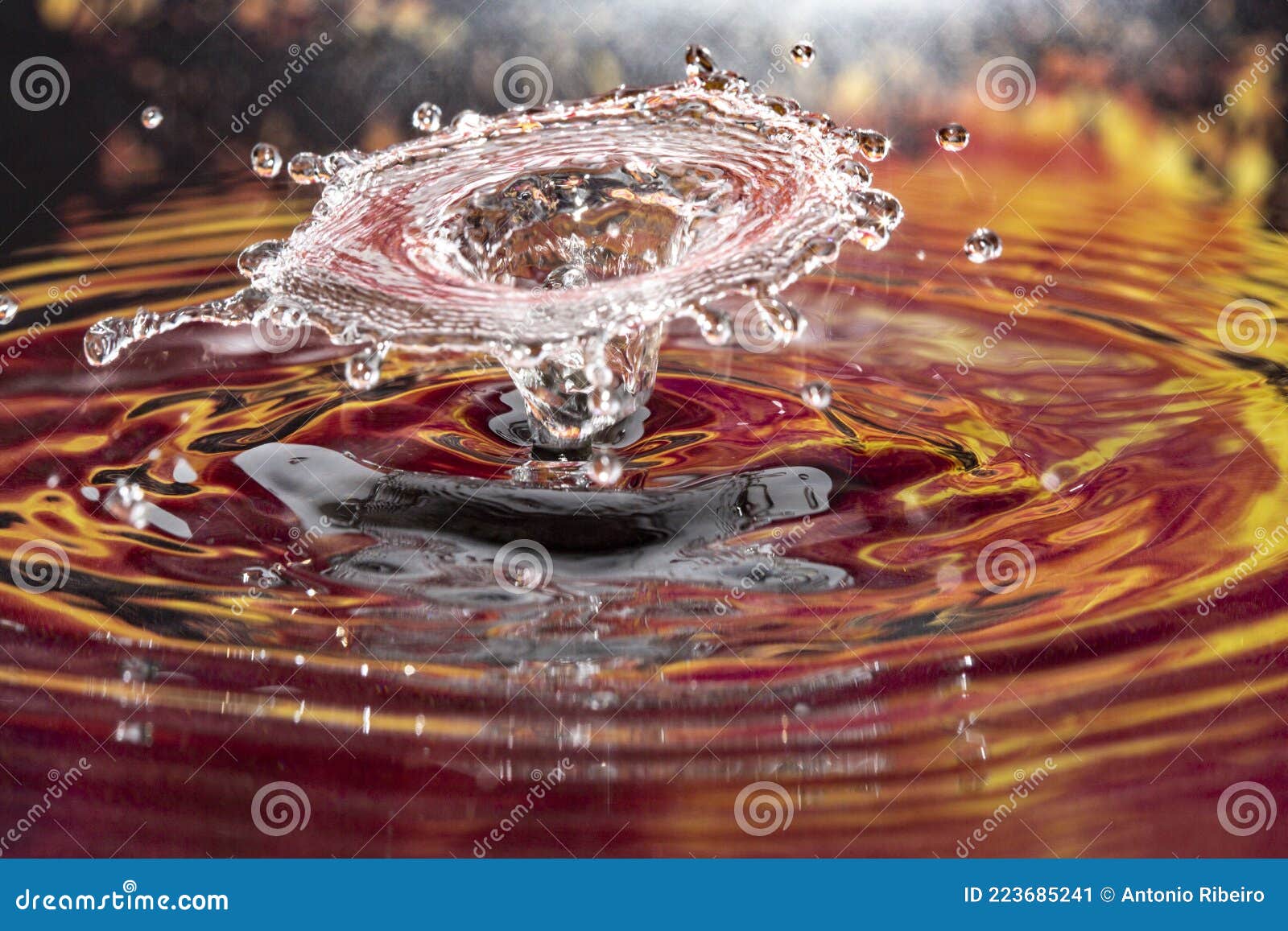 Water Drop Collision As an Inverted Cone Stock Image - Image of color ...