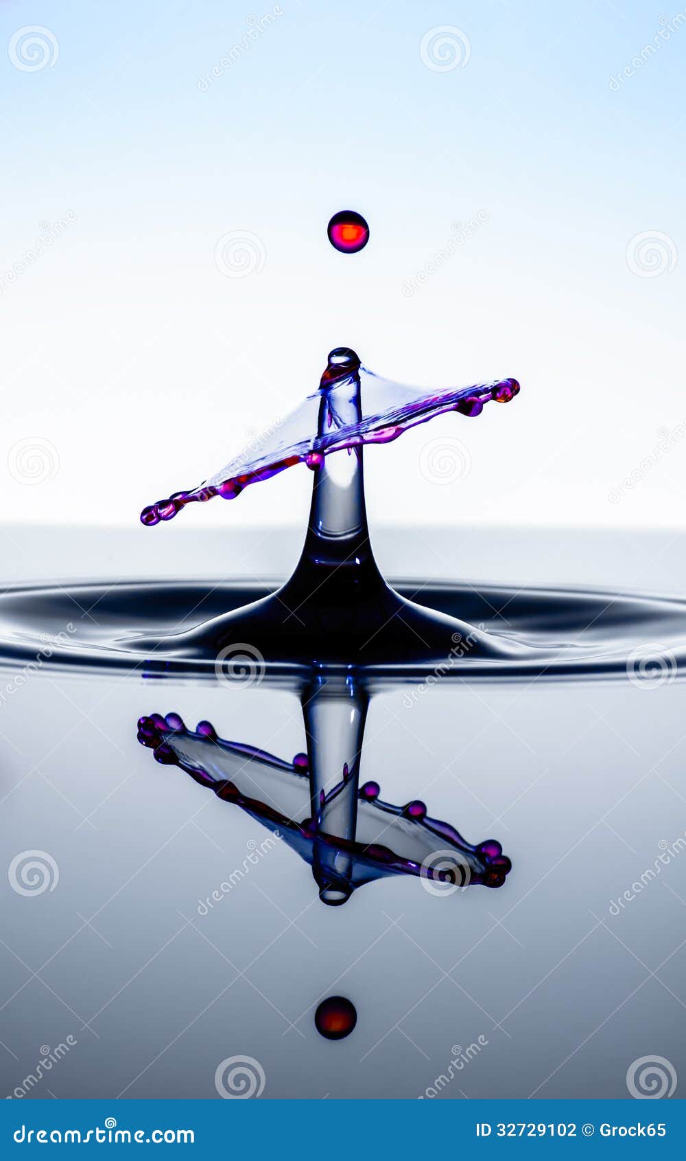 Water Drop Collision with Red Drop Stock Photo - Image of drop, water ...