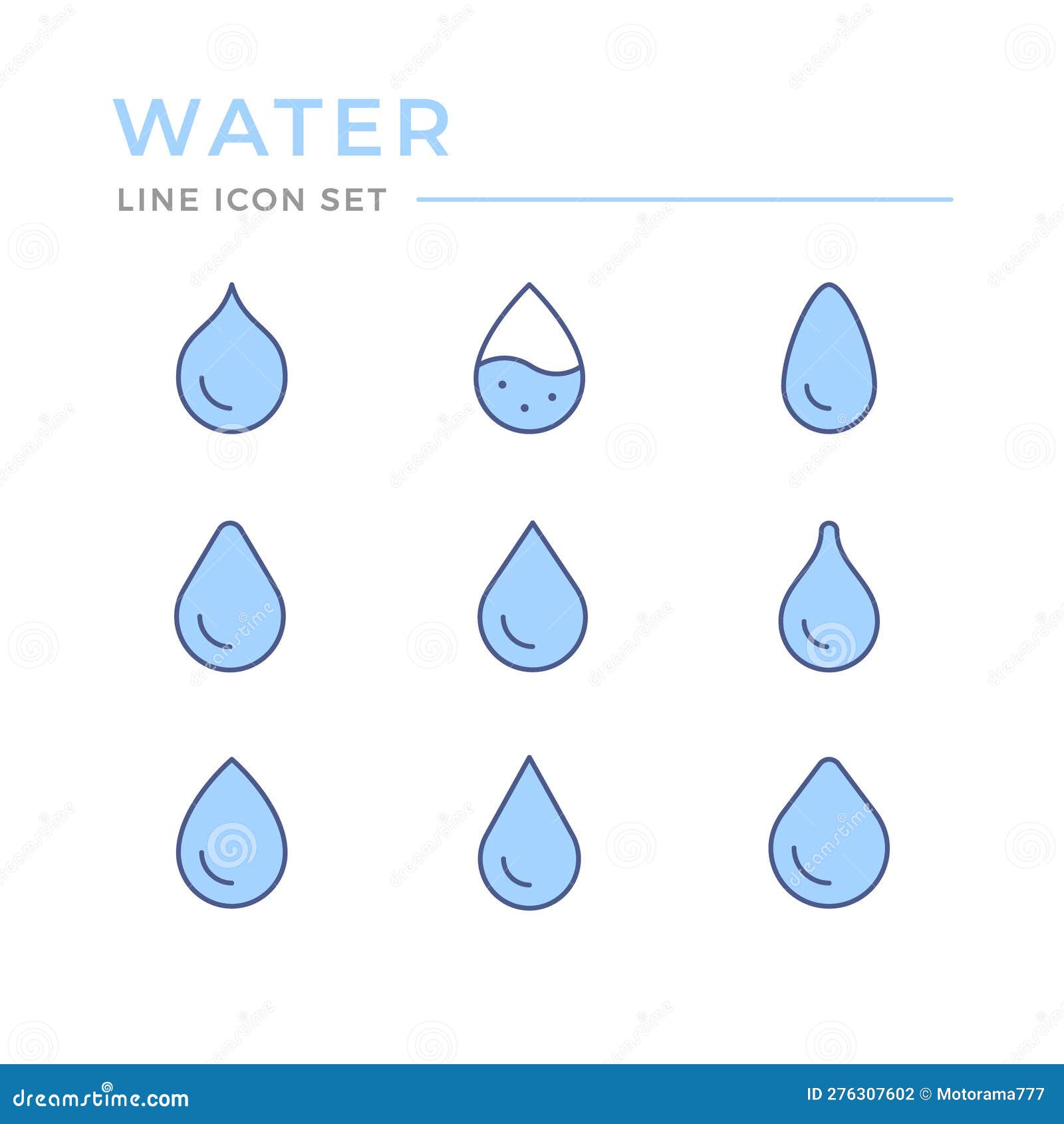 Water Drop Color Outline Icon Stock Vector - Illustration of clean ...