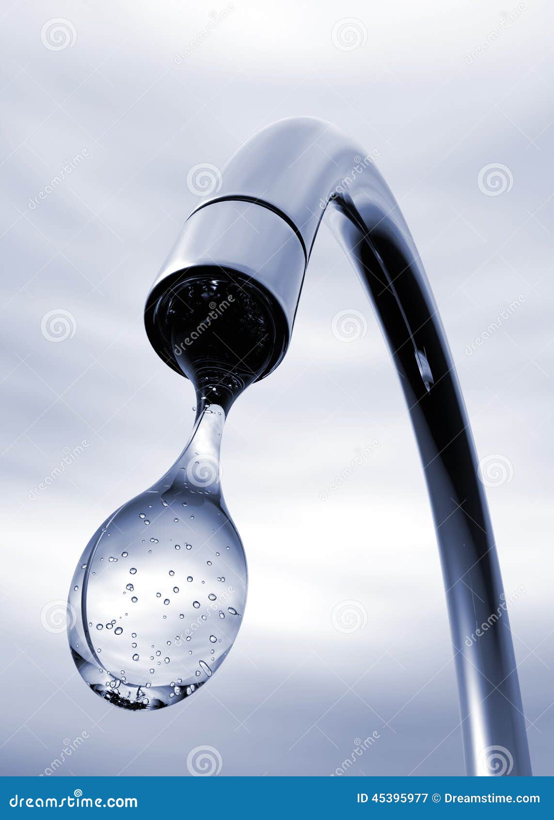 Water Drop Coming Out of Tap Stock Illustration - Illustration of ...