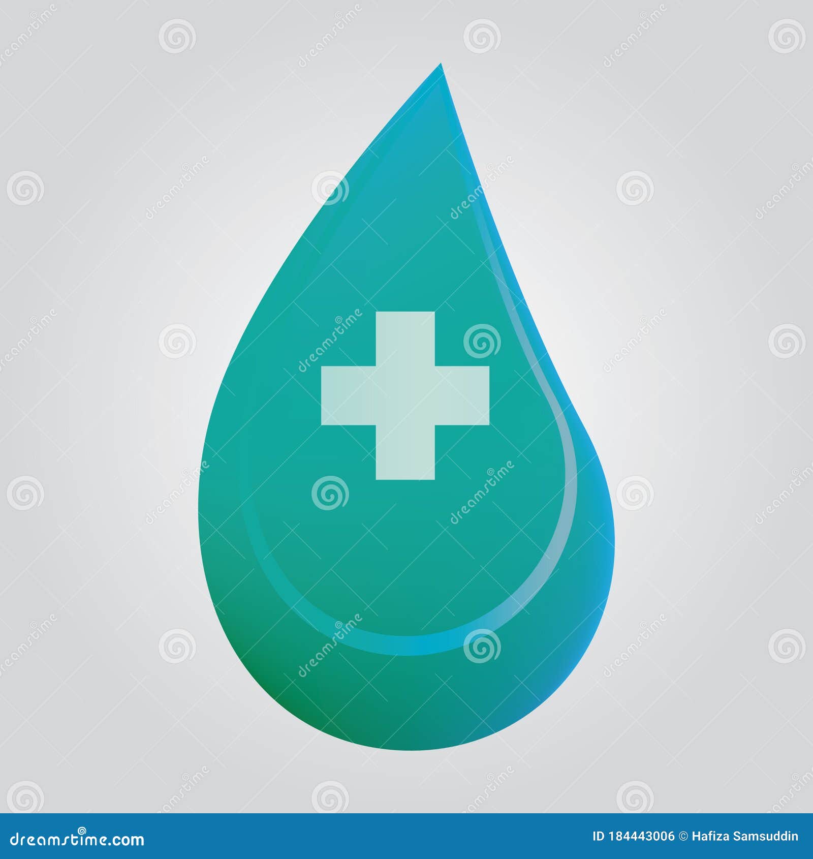 Water Drop with Cross. Vector Illustration Decorative Background Design ...