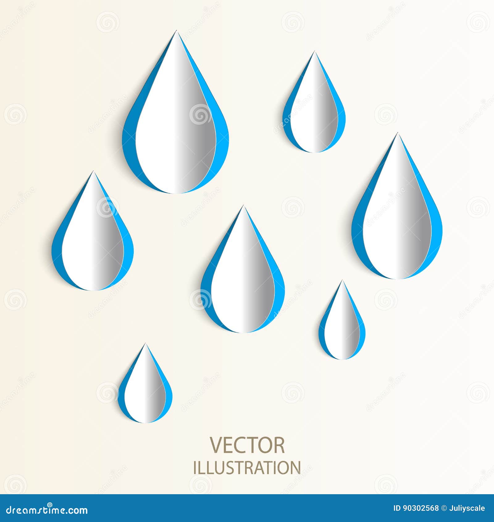 Water drop cut-out paper stock vector. Illustration of bubble - 90302568