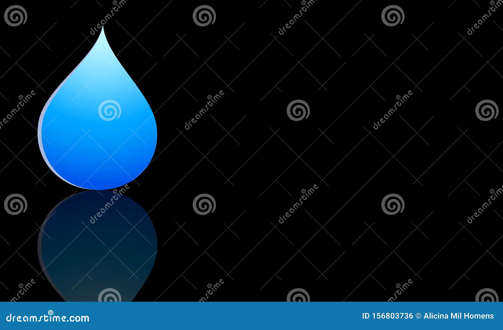 Water Drop on Dark Background Stock Illustration - Illustration of ...
