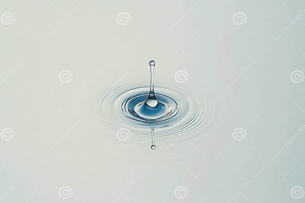 Water Drop Disturbs the Surface of Still Water, Causing Splash and ...