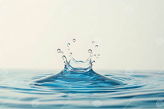 Water Drop Disturbs the Surface of Still Water, Causing Splash and ...