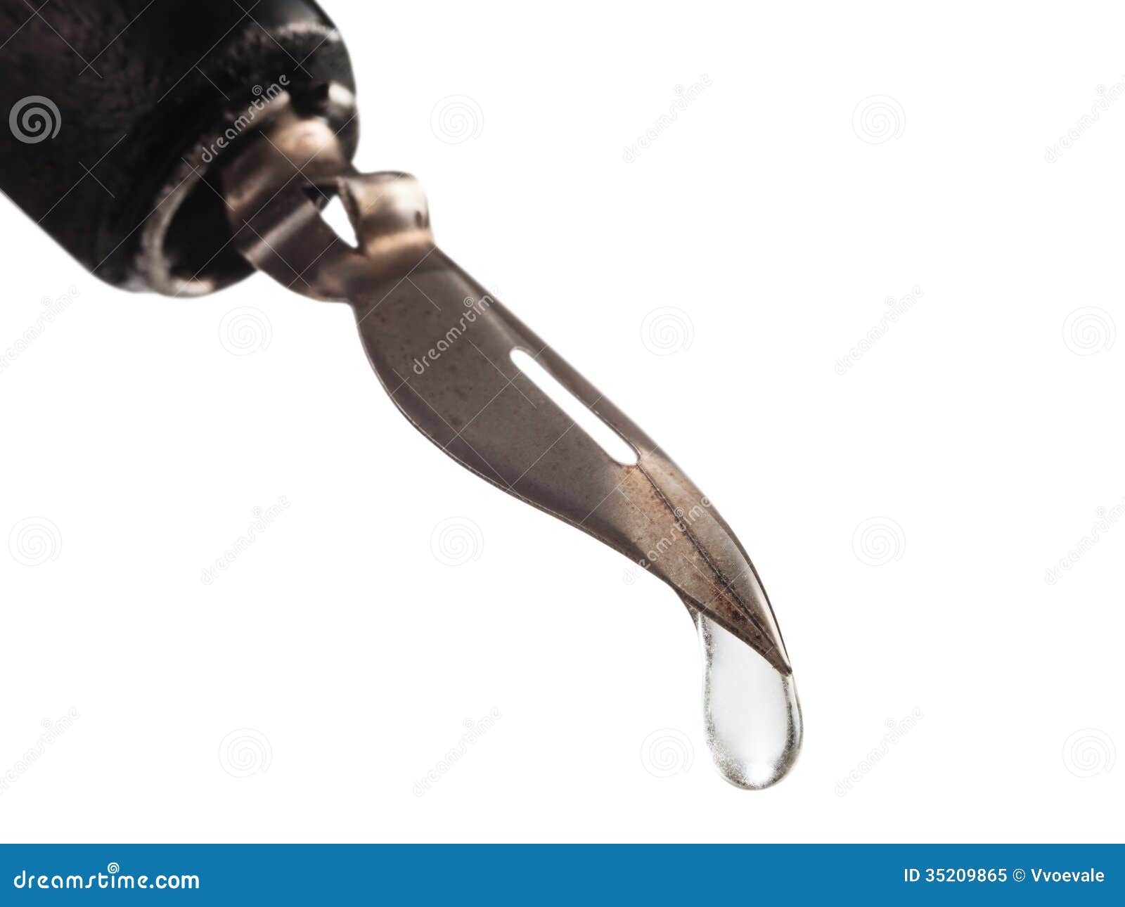 Water Drop Dripping from the Tip Pen Stock Image - Image of fluid ...