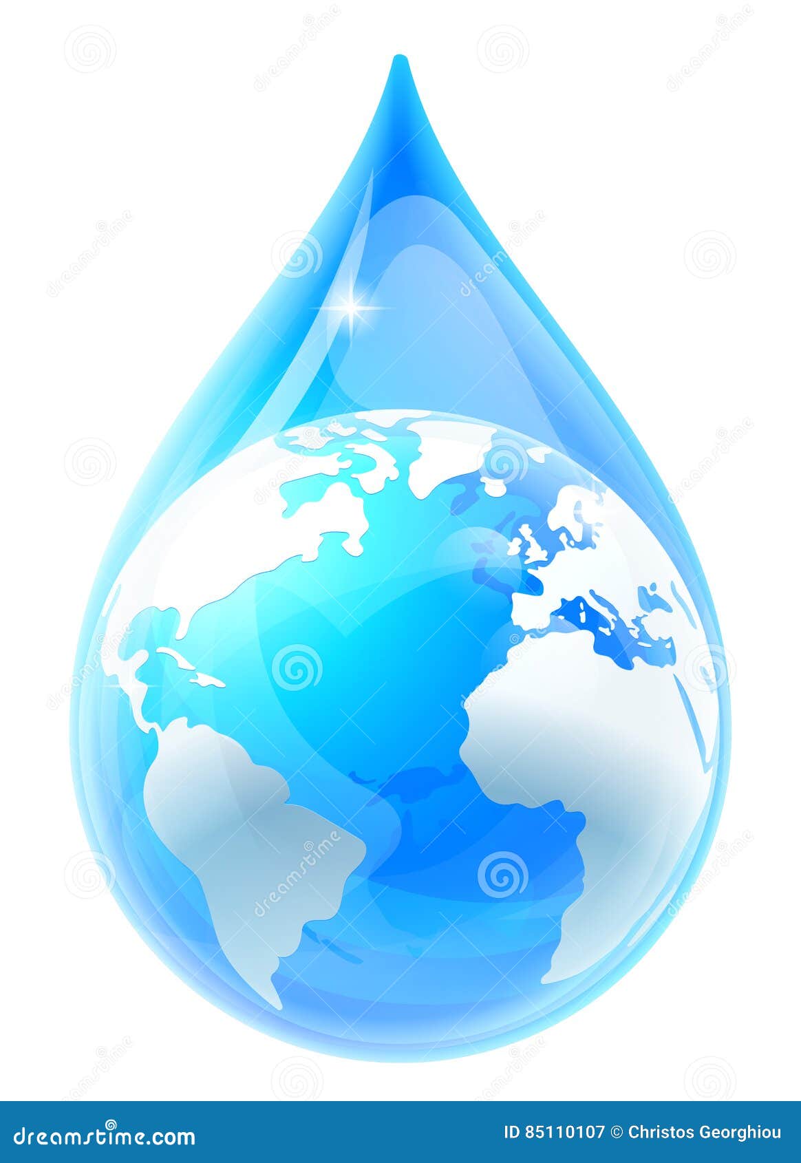 Water Drop Droplet World Earth Globe Stock Vector - Illustration of ...