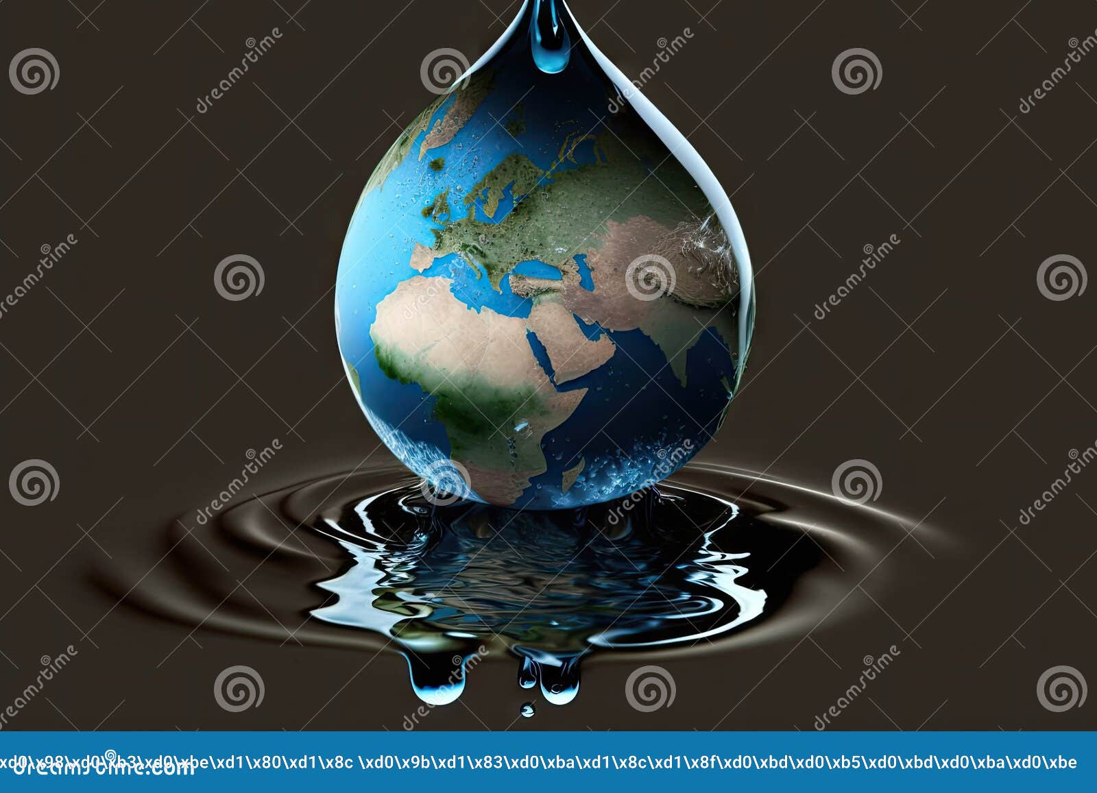 Water Drop with Earth for World Water Day. Ai Generative Stock ...