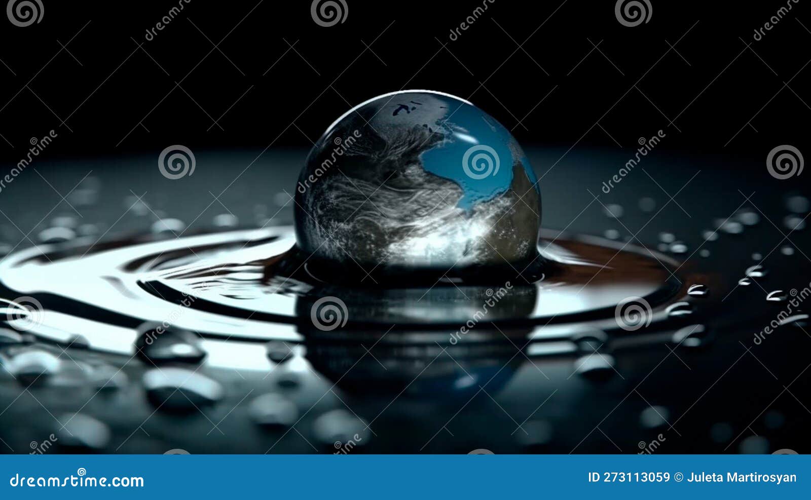 Water Drop with Earth for World Water Day. Generative AI Stock ...