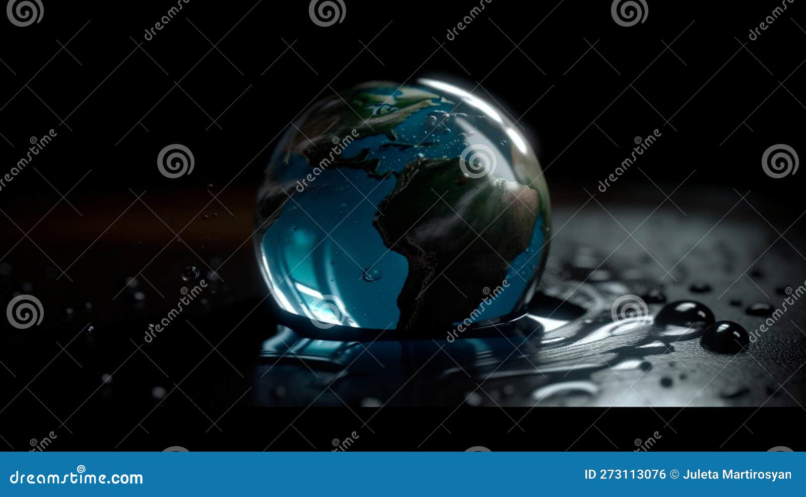 Water Drop with Earth for World Water Day. Generative AI Stock ...