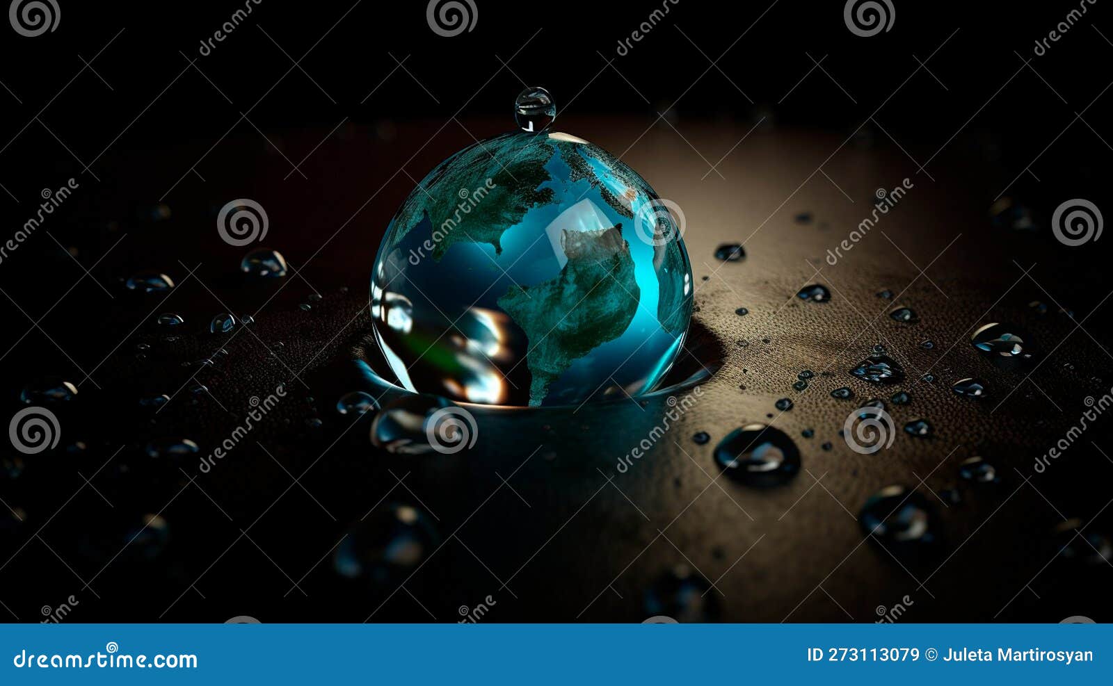Water Drop with Earth for World Water Day. Generative AI Stock ...