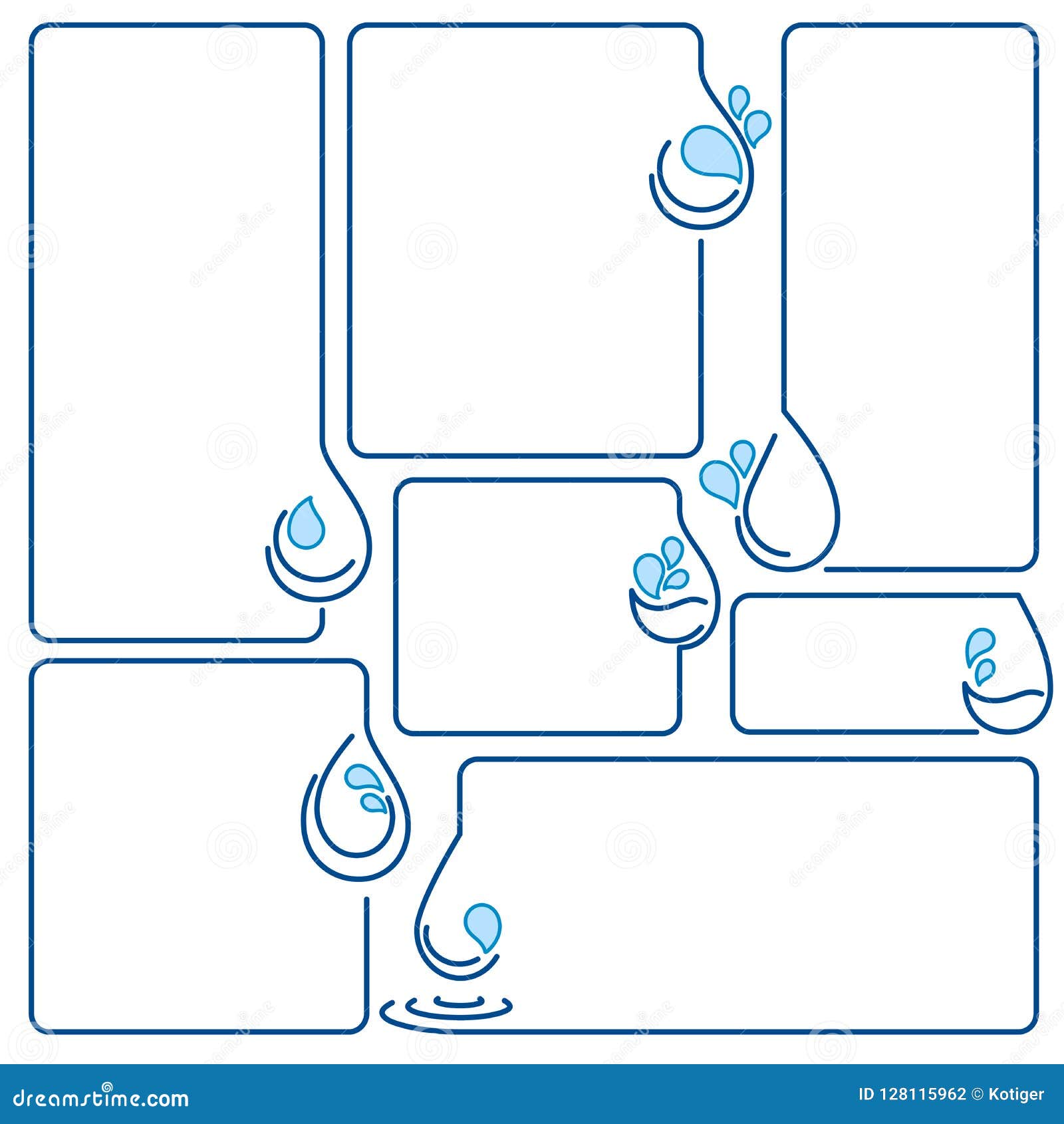 Water, Drop, Ecology, Set of Banner Frames Stock Vector - Illustration ...