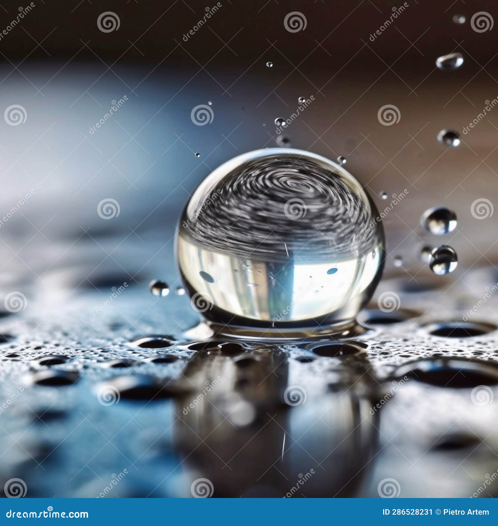 Water Drop in Enlarged View with All Details. Generative AI Stock ...
