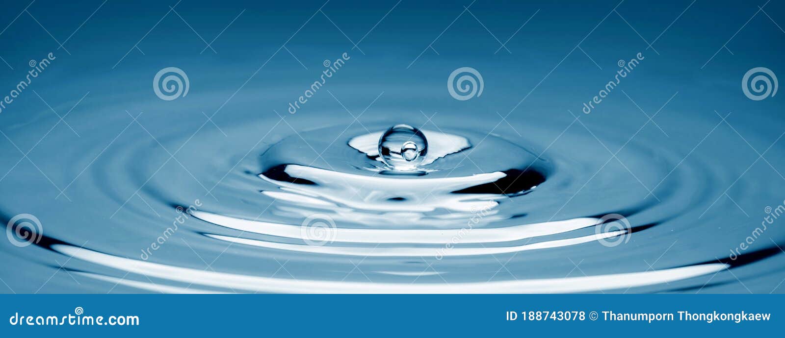Water Drop Falling into Water Making a Perfect Concentric Circles Stock ...